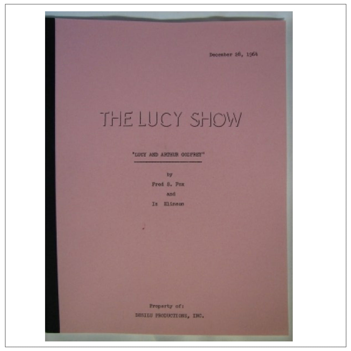 The Lucy Show Script 12/28/64 – 59LucyLane.com